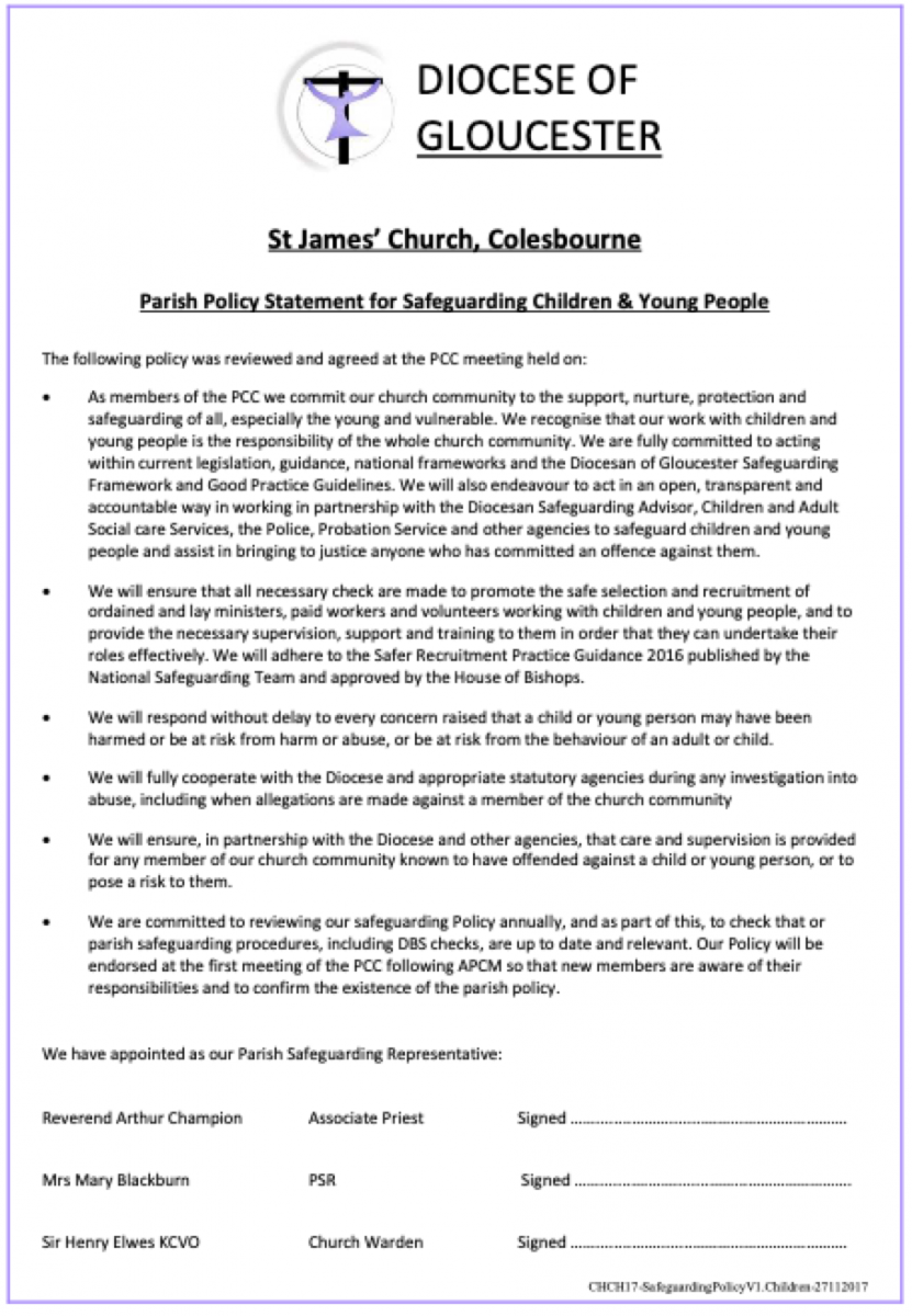 Safeguarding - Churn Valley Church